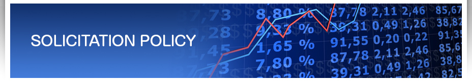 » SOLICITATION POLICY